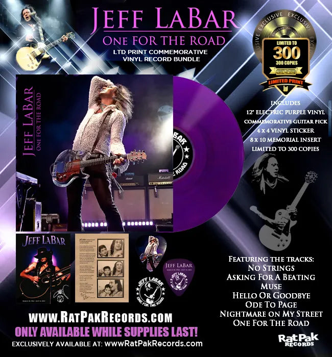 Jeff LaBar (Cinderella) Commemorative "One for the Road" Vinyl Record ...